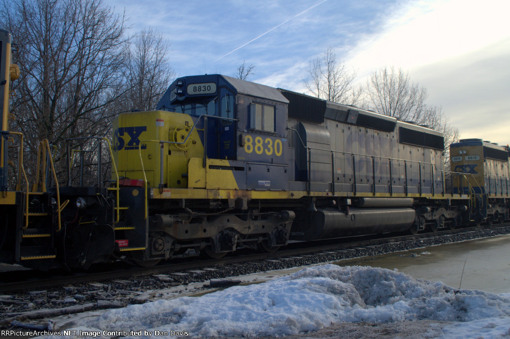 CSX SD40-2 8830 trails on TPCA-11